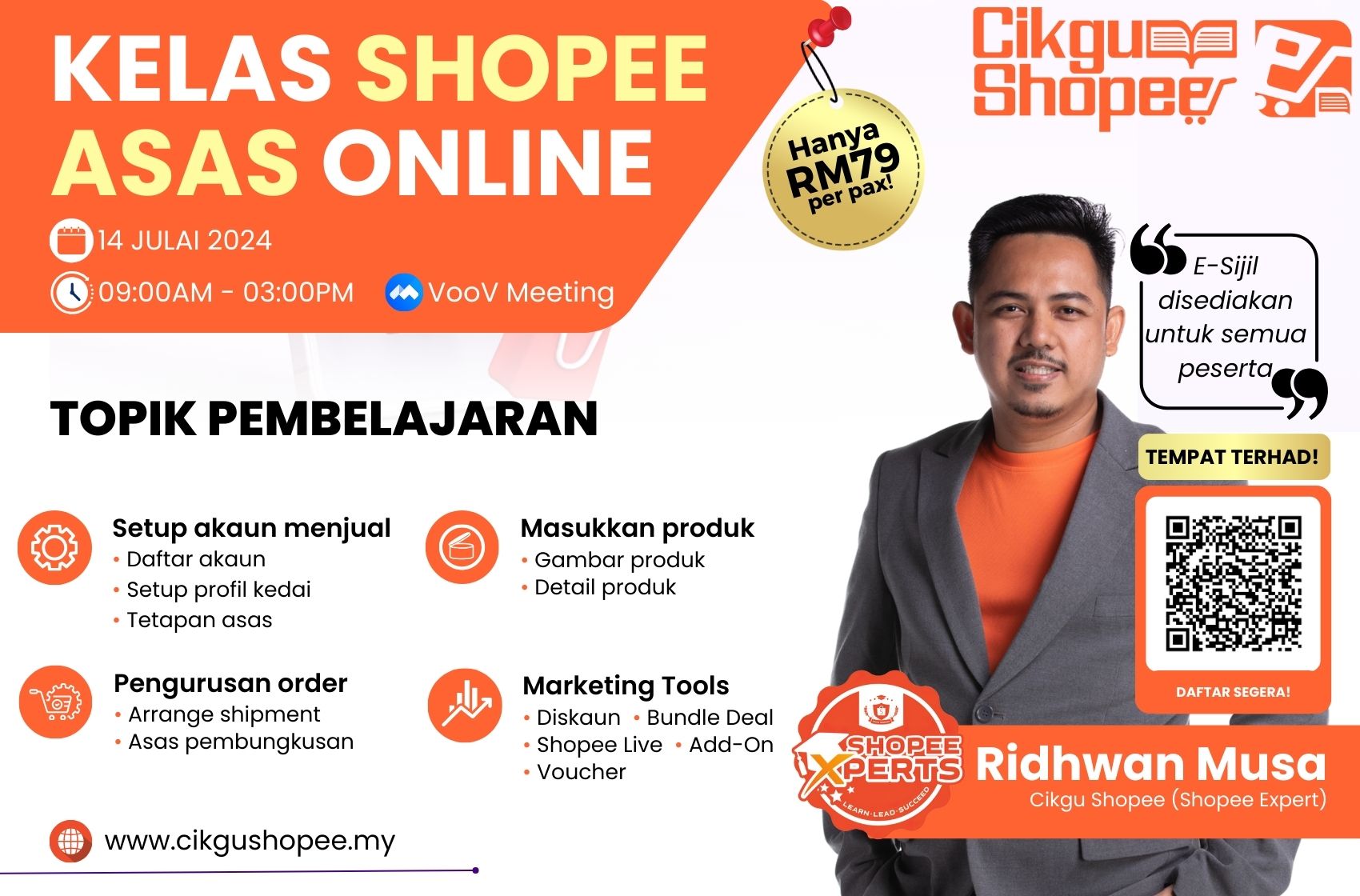 Kelas Shopee Asas Secara Online bersama Cikgu Shopee 2024 - Cikgu Shopee : Belajar Shopee Hingga PRO